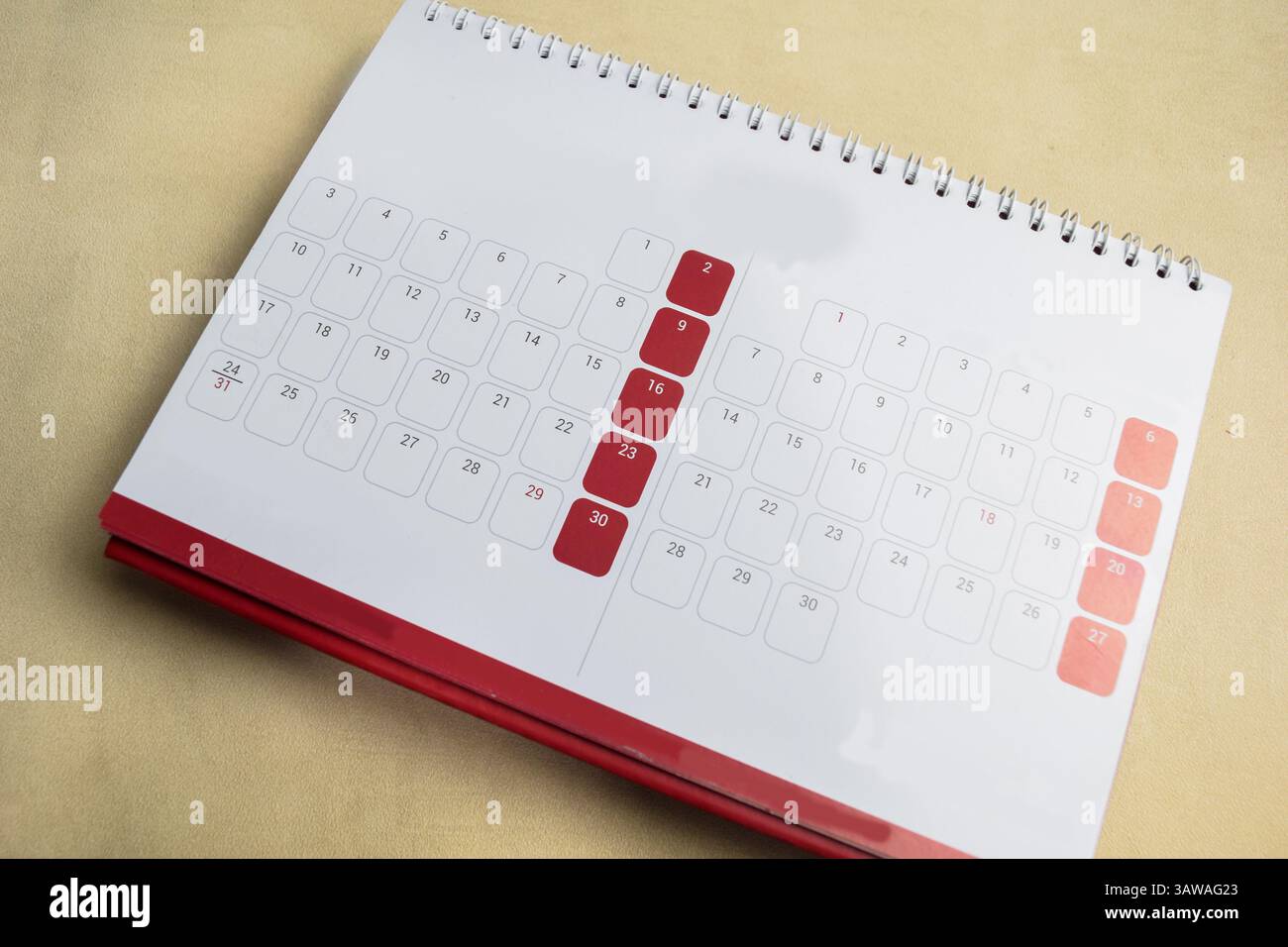 Blank Notepad sheet and Calendar with Save the date. Day of the year ...