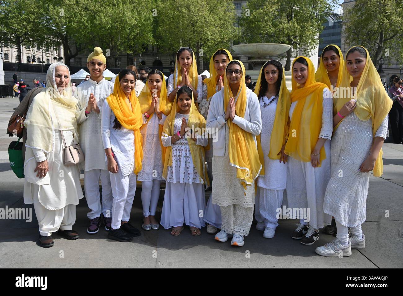 LONDON, ENGLAND - APRIL 19 2025: Sikh tradition dress at Vaisakhi on ...