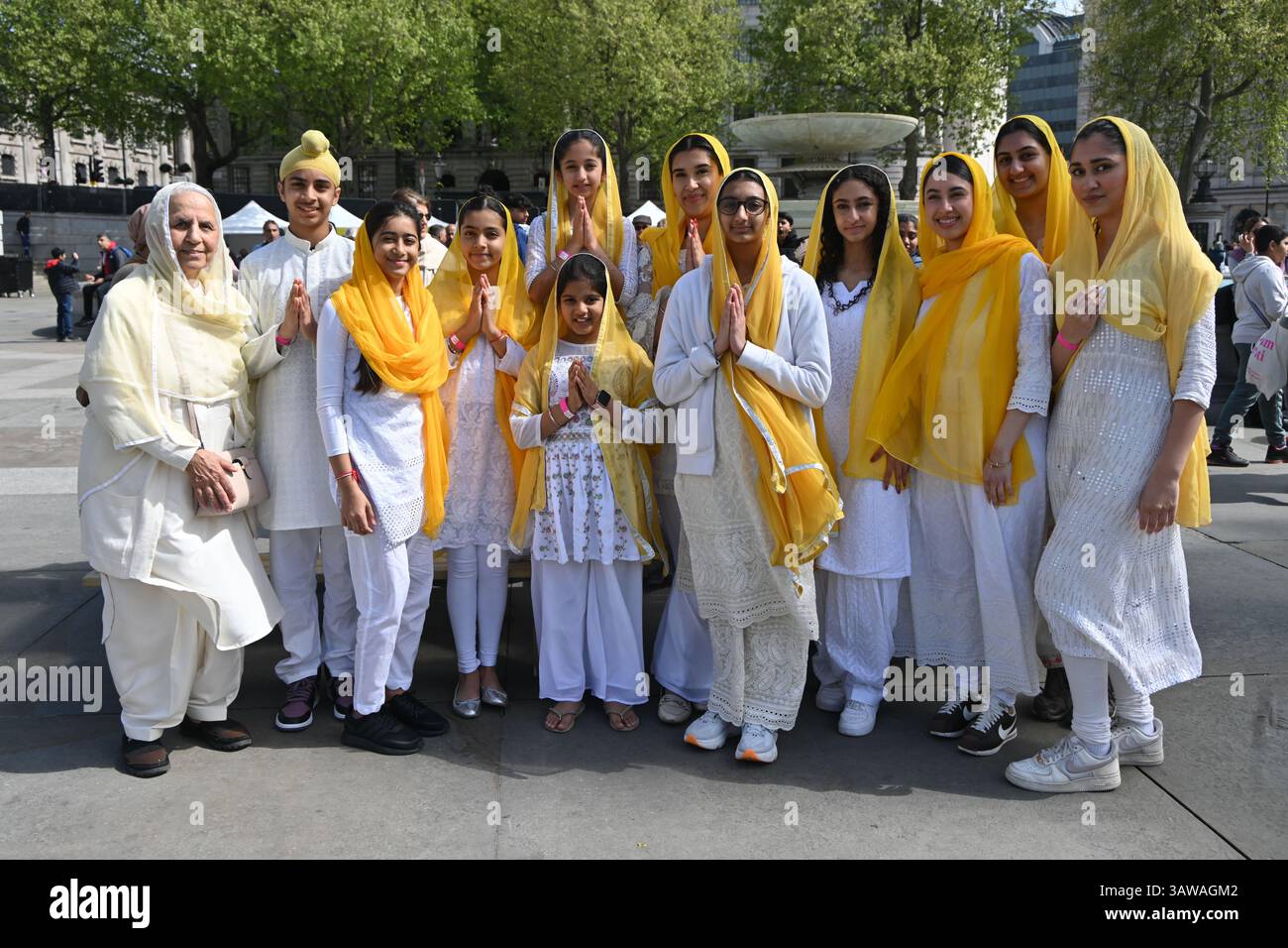 LONDON, ENGLAND - APRIL 19 2025: Sikh tradition dress at Vaisakhi on ...
