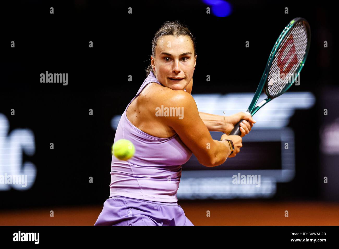 Stuttgart, Deutschland. 19th Apr, 2025. im Bild Aryna Sabalenka Aryna Sabalenka vs Elise Mertens ...