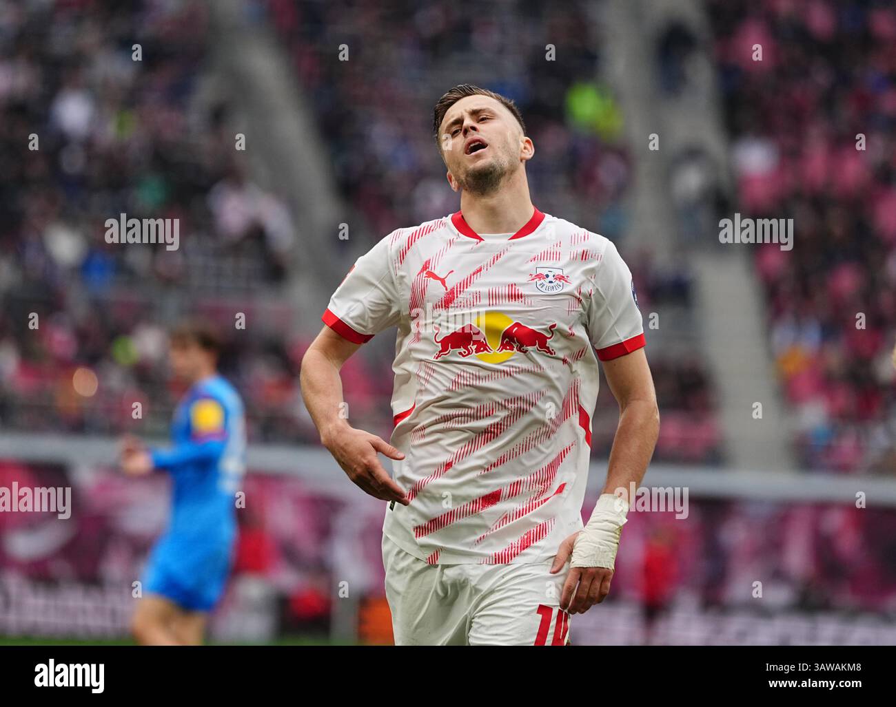 April 19 2025: Christoph Baumgartner of RB Leipzig gestures during a 1 ...