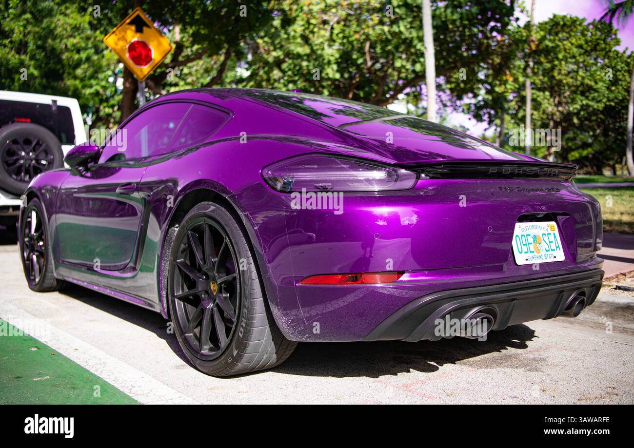 Miami, Florida, USA - December 17, 2024: Porsche 718 Cayman G2 ...