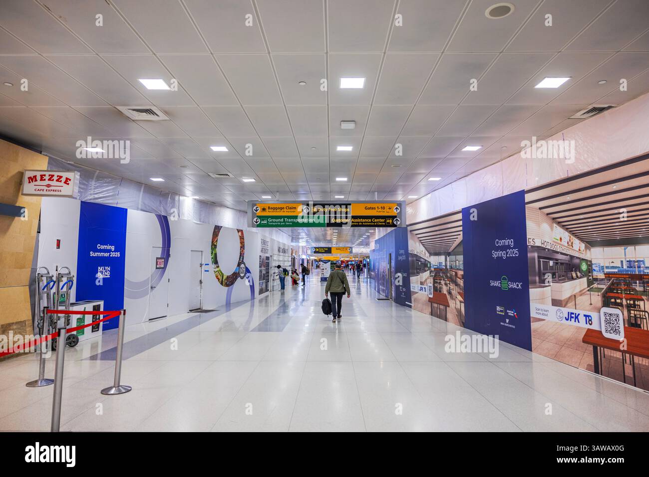 Renovation area in JFK terminal with future food court signs, baggage ...
