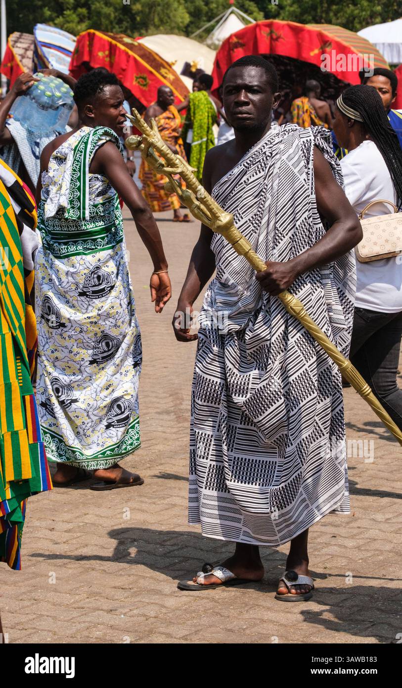 Kumasi, Ghana. Ashanti Akwasidae Festival. Ghanaian Man Wearing ...