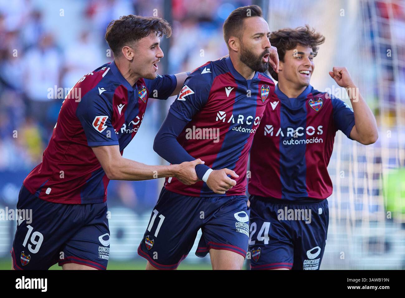 Valencia, Spain. 19th Apr, 2025. VALENCIA, SPAIN - APRIL 19: Jose Luis Morales Centre-Forward of ...
