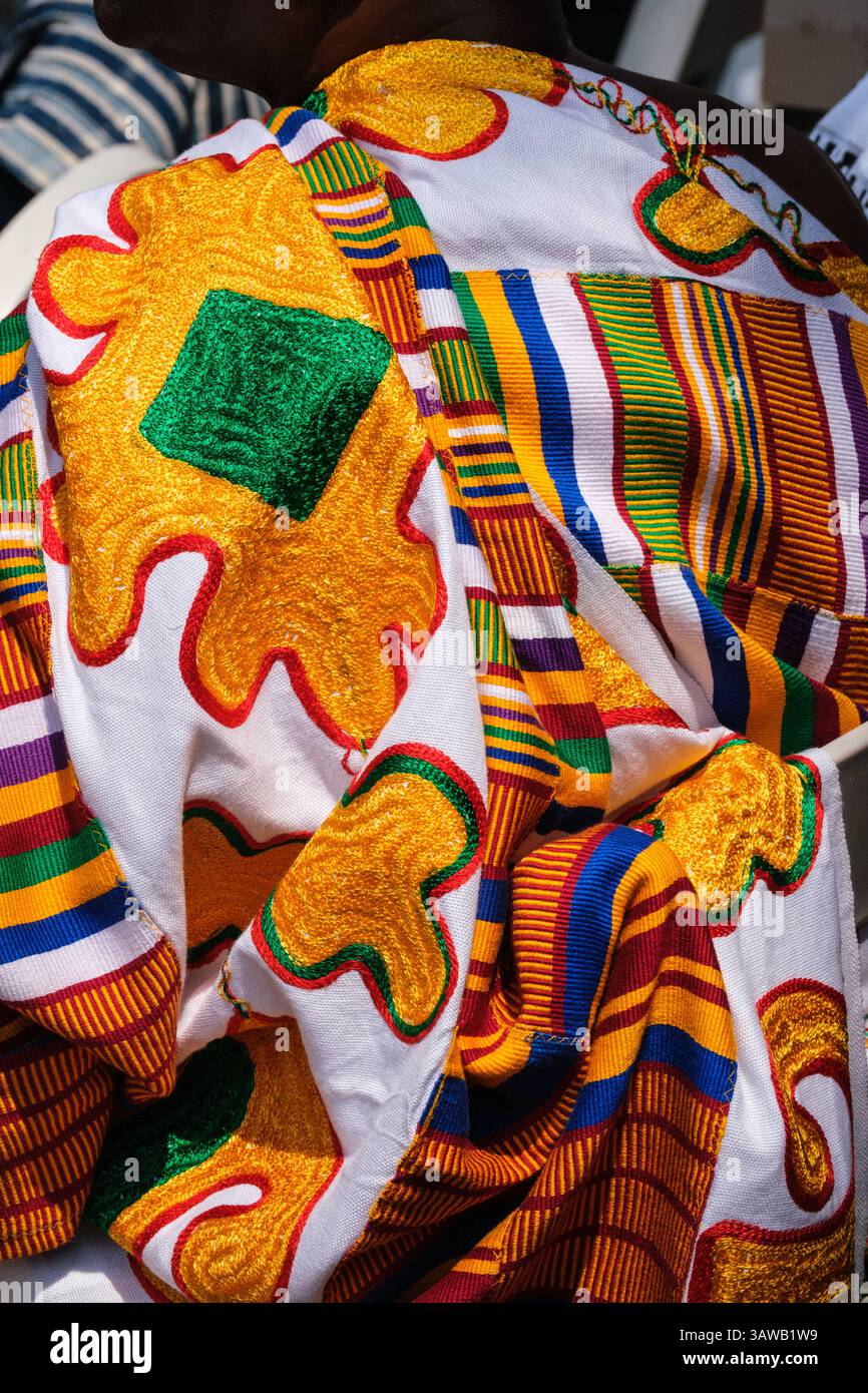 Kumasi, Ghana. Ashanti Akwasidae Festival. Detail of Traditional Fabric ...