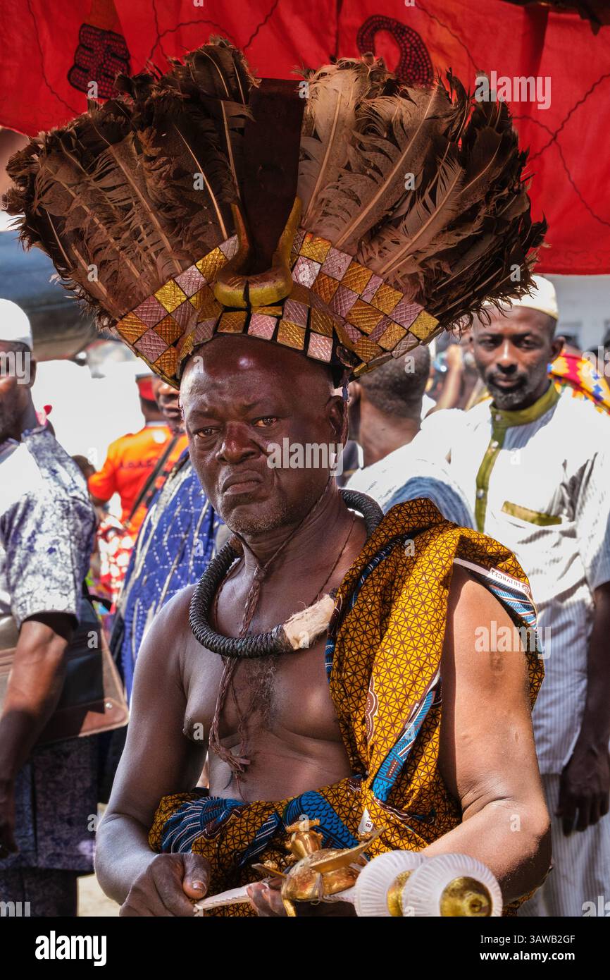 Kumasi, Ghana. Ashanti Akwasidae Festival. Royal Sword bearer of the ...