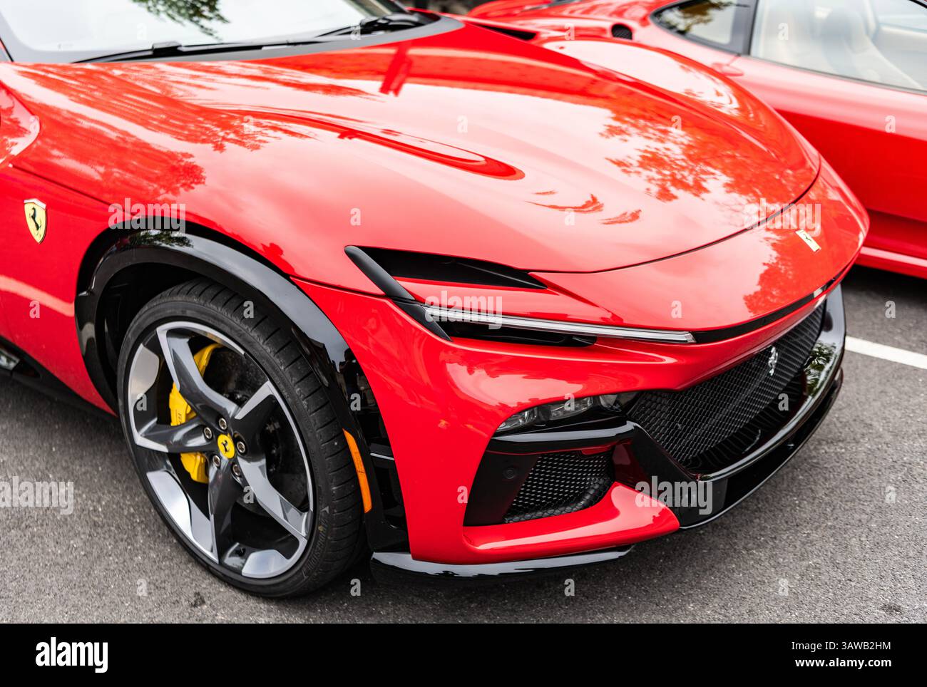 Chicago, Illinois - September 29, 2024: Ferrari Purosangue red color ...