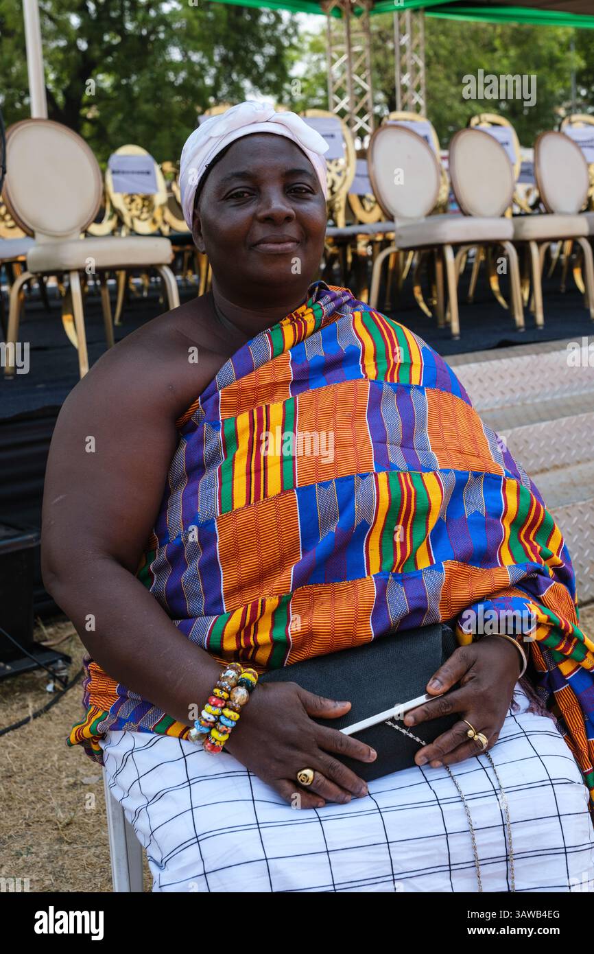 Kumasi, Ghana. Ashanti Akwasidae Festival. Woman Wearing Clothing of ...