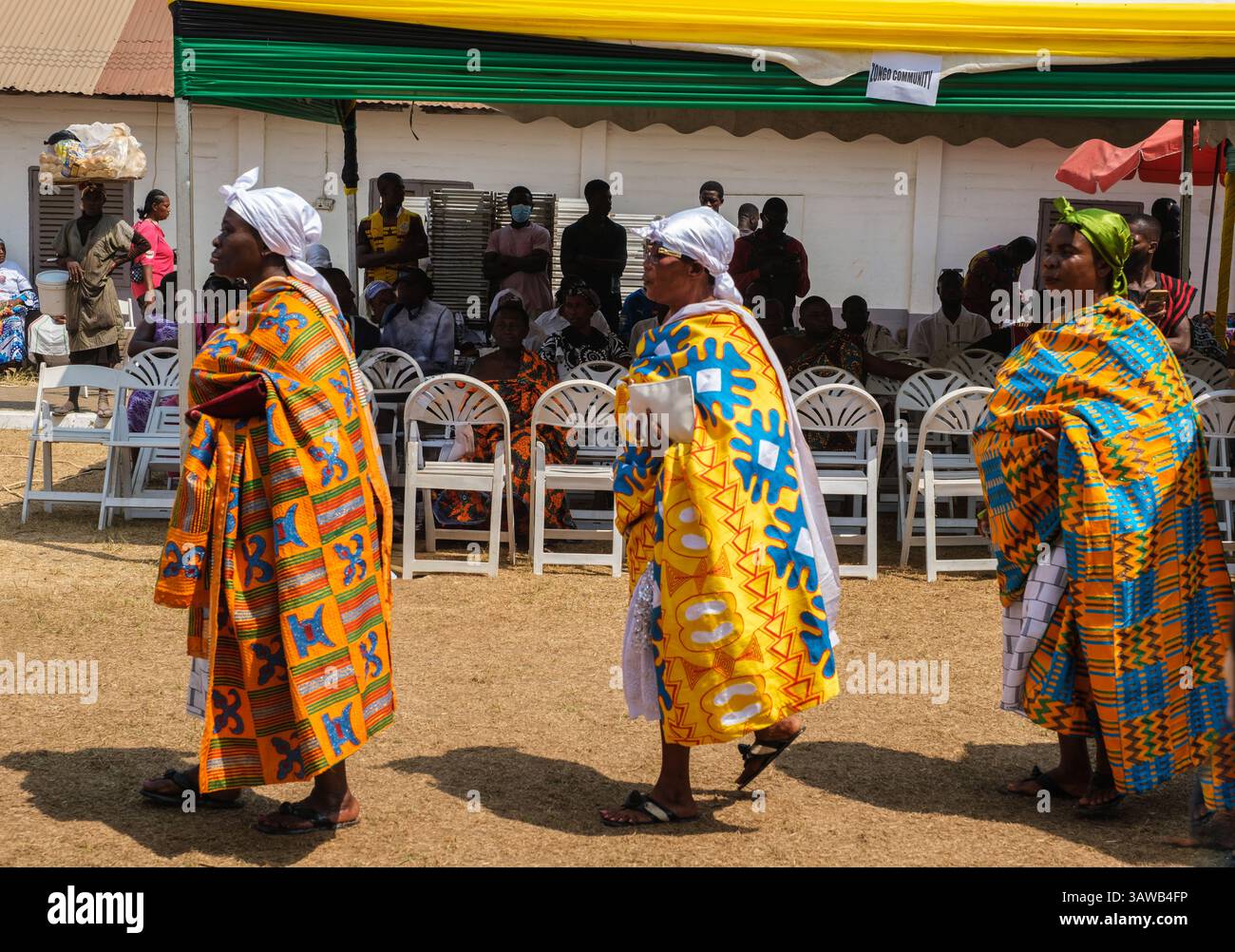 Kumasi, Ghana. Ashanti Akwasidae Festival. Women Wearing Clothing Using ...