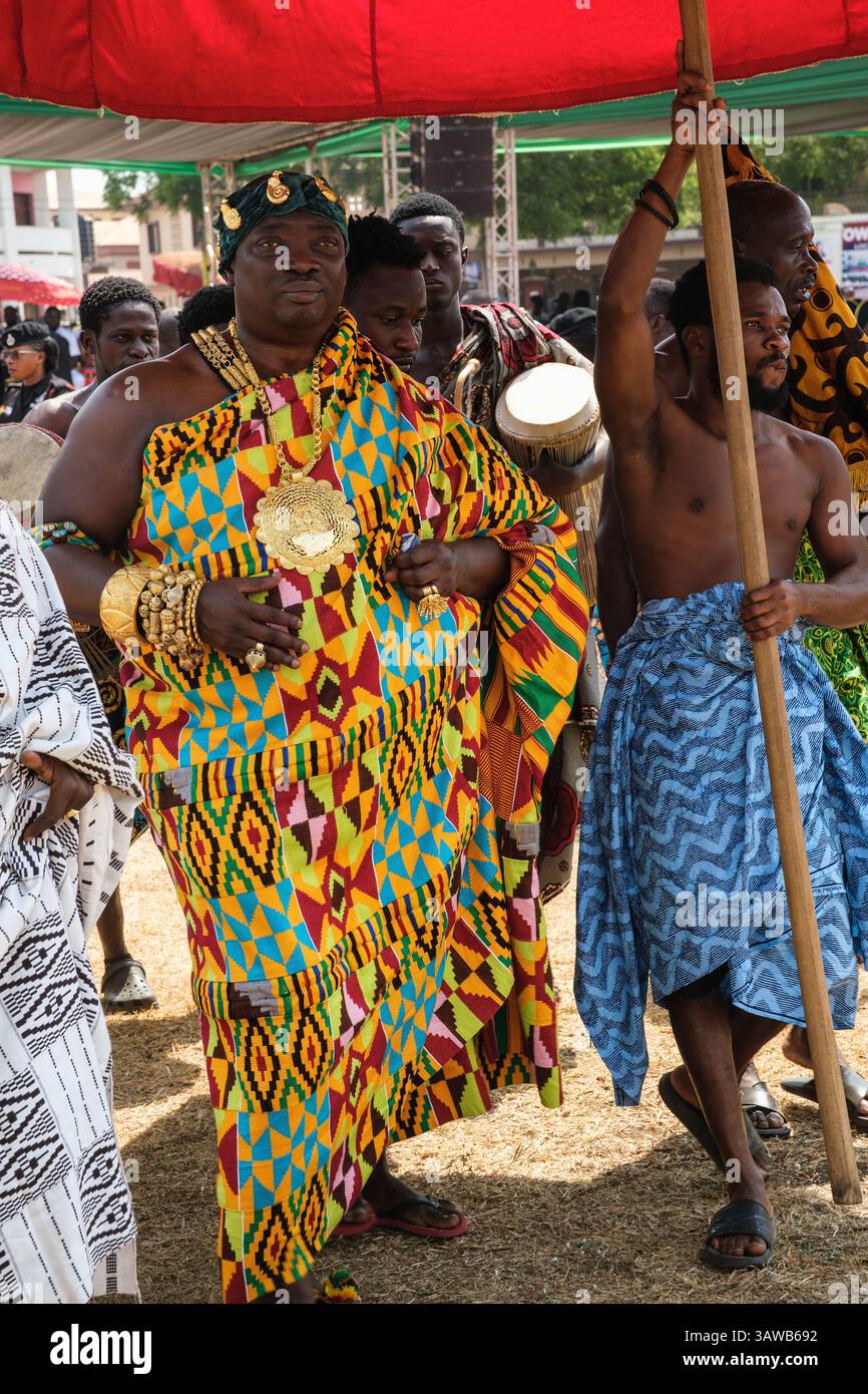 Kumasi, Ghana. Ashanti Akwasidae Festival. A Traditional Chief Wearing ...