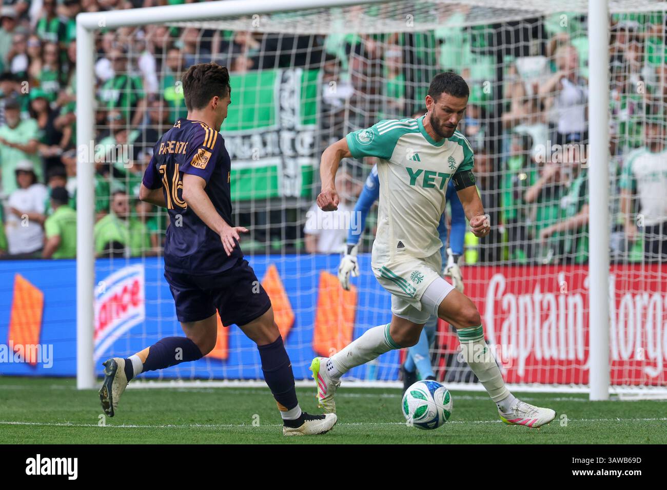 AUSTIN, TX - APRIL 19: Austin FC midfielder Besard Sabović (14) clears ...