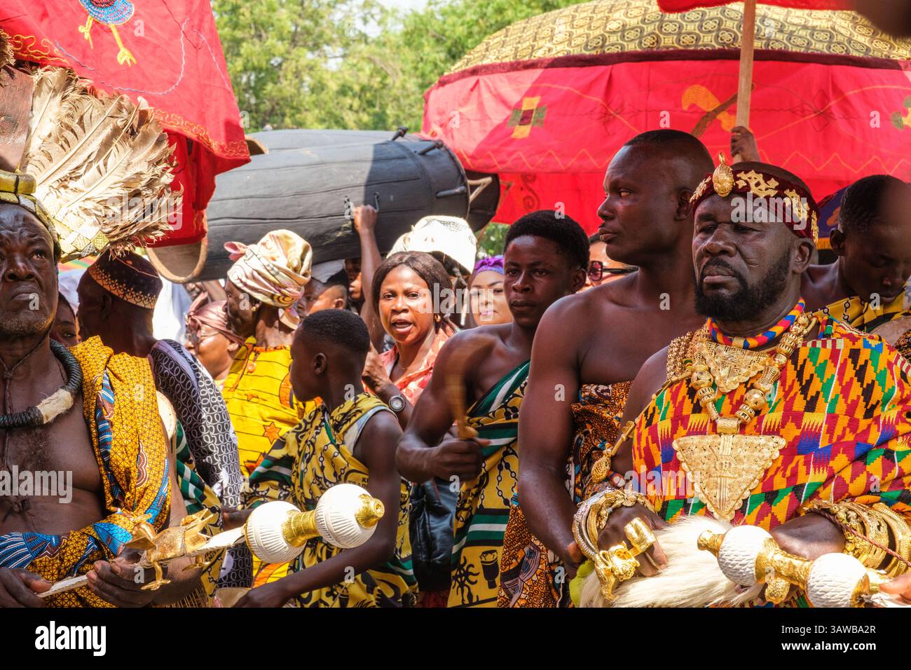 Kumasi, Ghana. Ashanti Akwasidae Ceremony. A Traditional Ashanti Chief ...