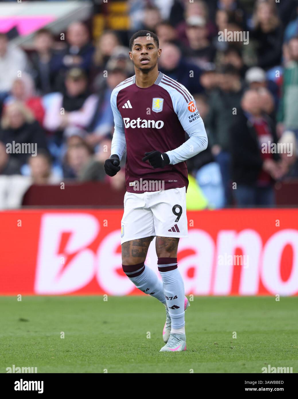 Marcus Rashford (AV) at the Aston Villa v Newcastle United EPL match ...
