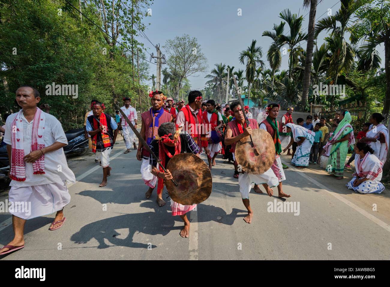 Tribal Karbi villagers dance during the Gohain Uliuwa Mela festival in ...