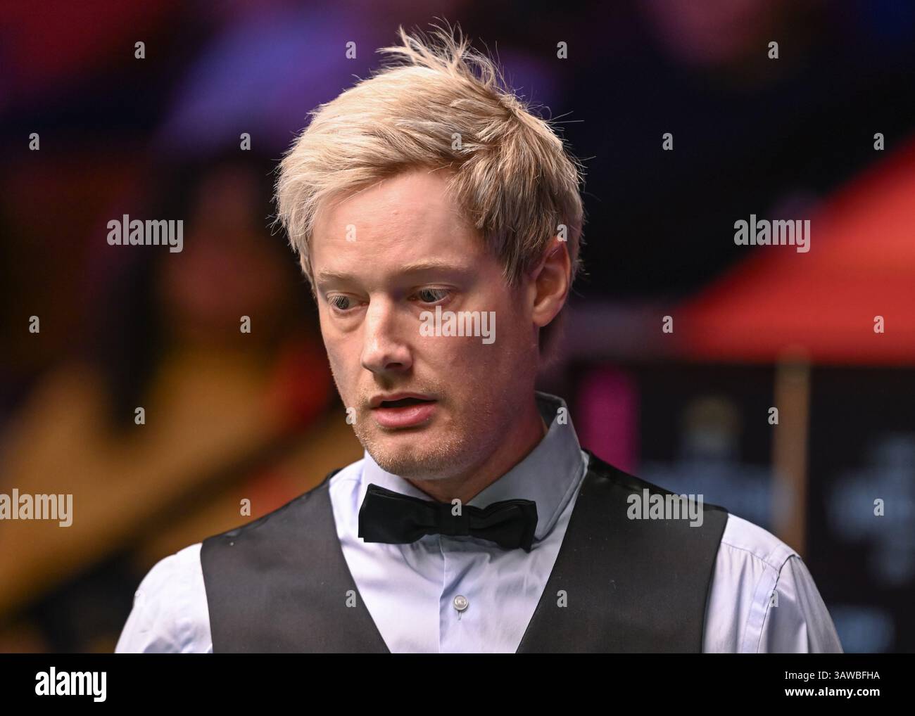 Sheffield, UK. 19th Apr, 2025. Neil Robertson during his Round 1 Match ...