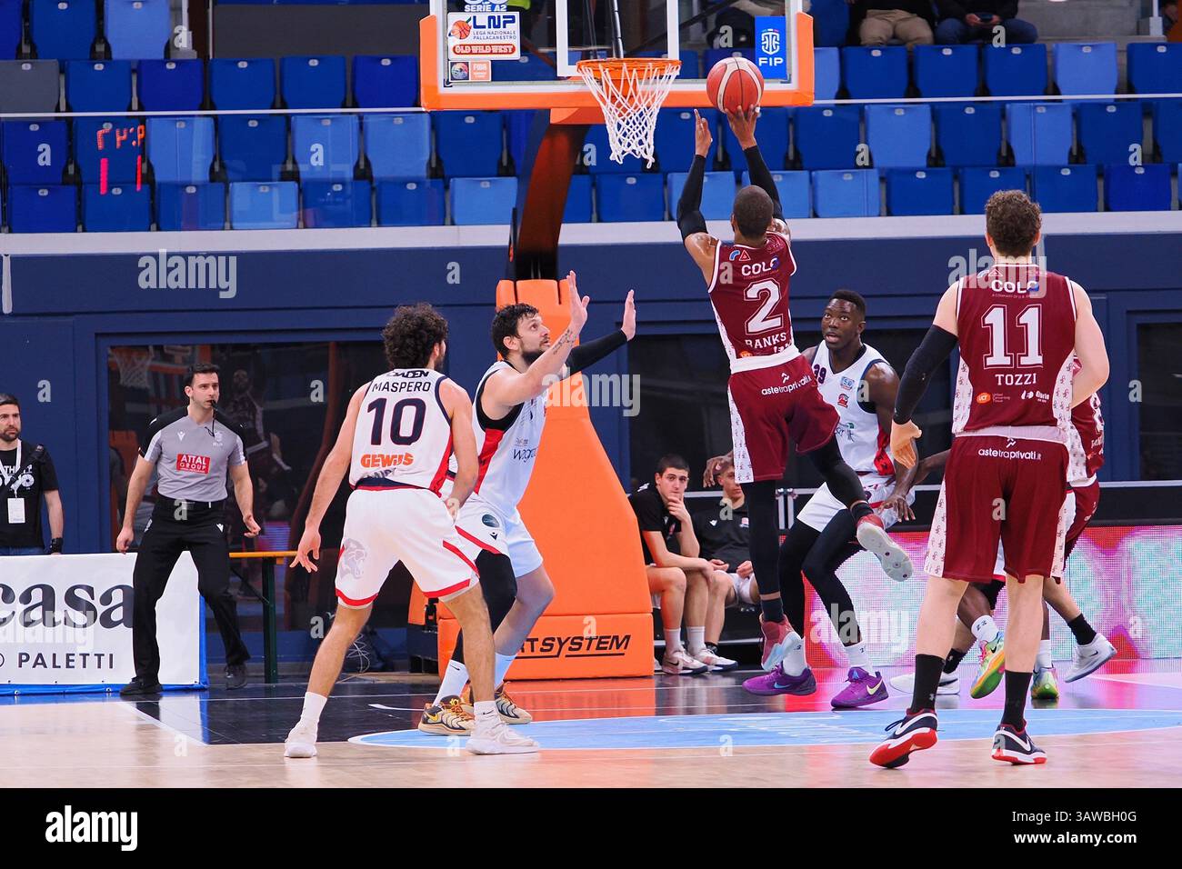 Milan, Italy. 19th Apr, 2025. Adrian Banks (Biemme Libertas Livorno ...