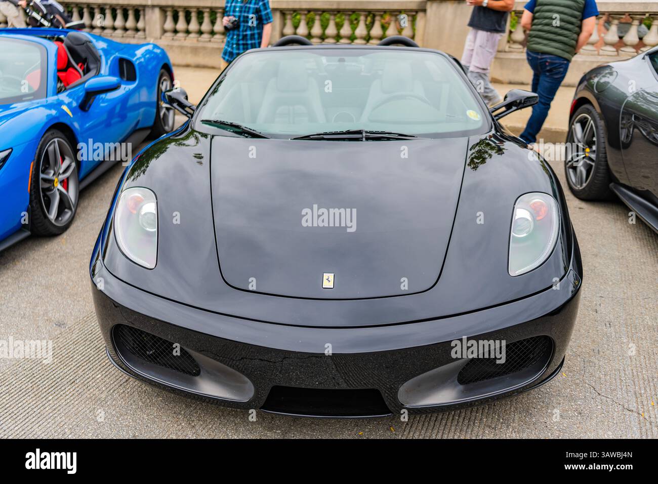 Chicago, Illinois - September 29, 2024: Ferrari 360 Spider black color ...