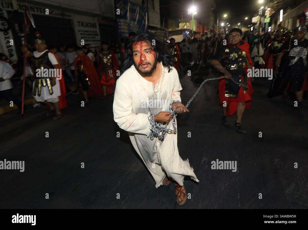 José Julio Olivares performing Jesus Christ during the Holy Thursday ...