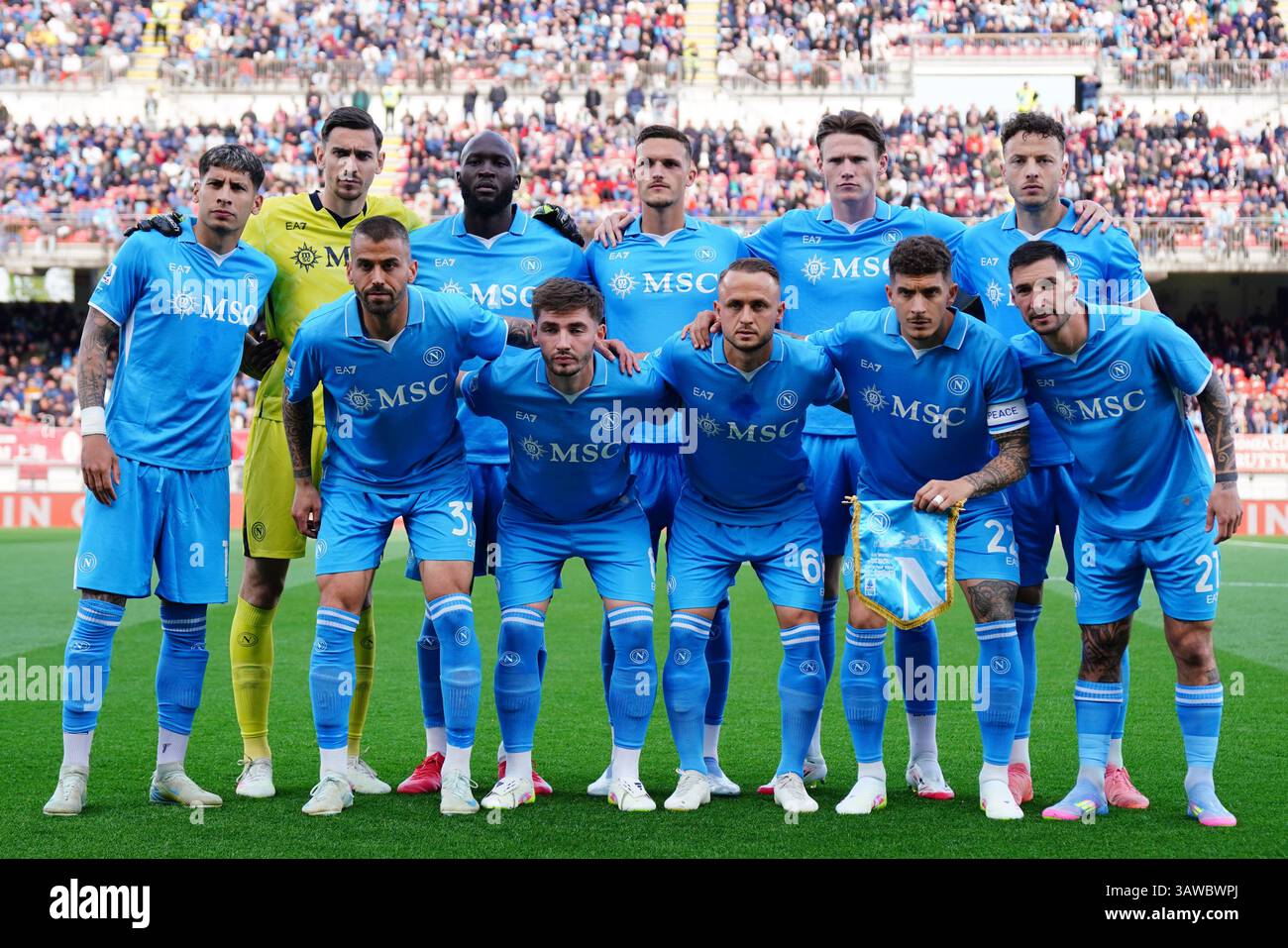 Monza, Italie. 19th Apr, 2025. SSC Napoli line up during the Italian ...