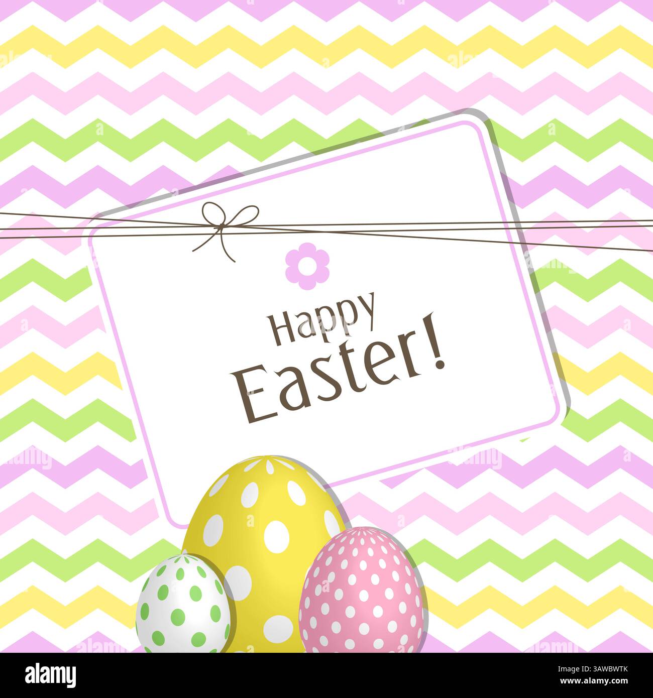 Easter Card with Colorful 3D Eggs Stock Vector Image & Art - Alamy