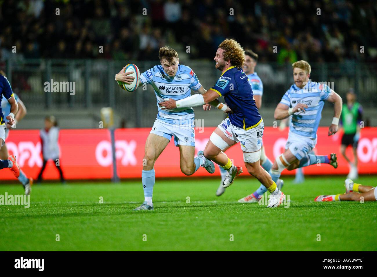 Parma, Italy. 19th Apr, 2025. Jamie Dobie ( Glasgow Warriors ) Bautista ...