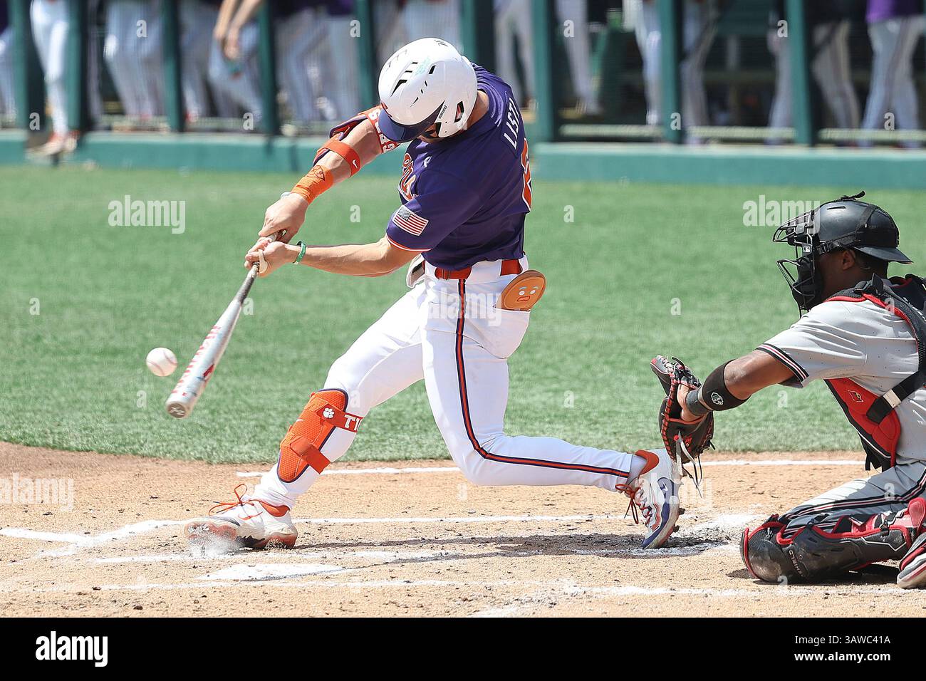 CLEMSON, SC - APRIL 19: Clemson Tigers out fielder Dominic Listi (6 ...