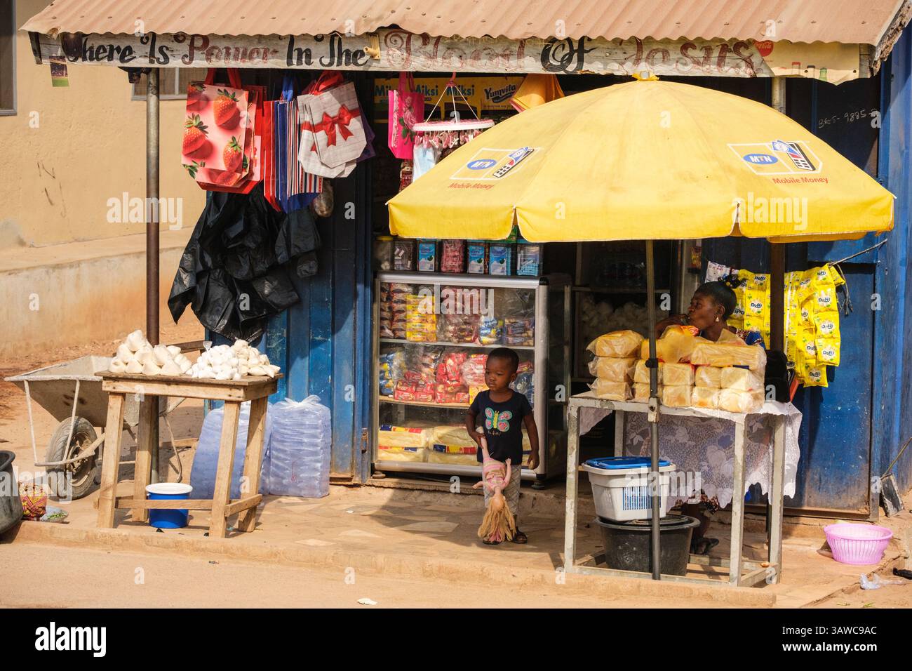 Ghana, Neighborhood Shop Opposite Tano Yaw Ashanti Shrine, village of ...
