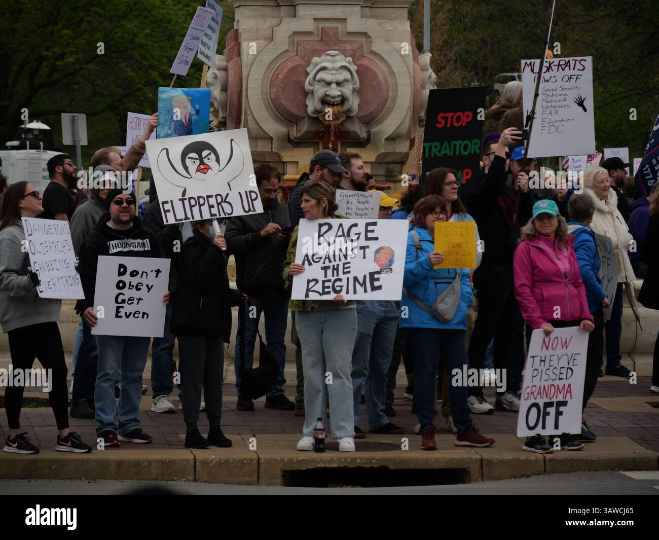 Kansas City, Missouri - April 19, 2025: Hands Off Protest Rally at ...