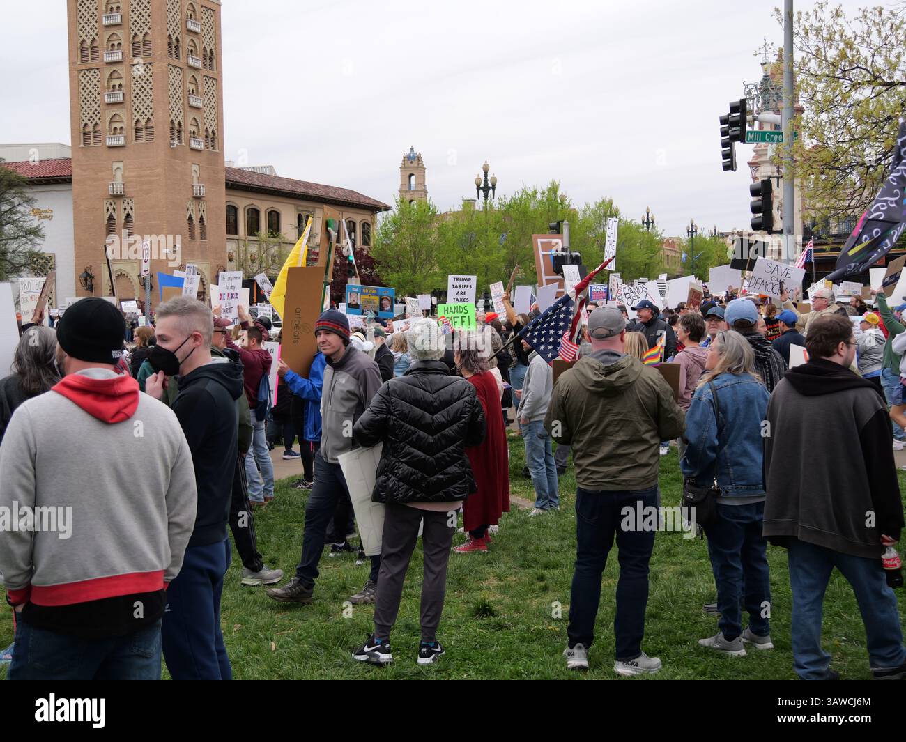 Kansas City, Missouri - April 19, 2025: Hands Off Protest Rally at ...