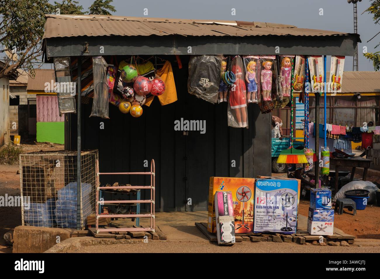 Ghana, Ejisu Besease. Village Shop across the Street from Yaw Tano, or ...