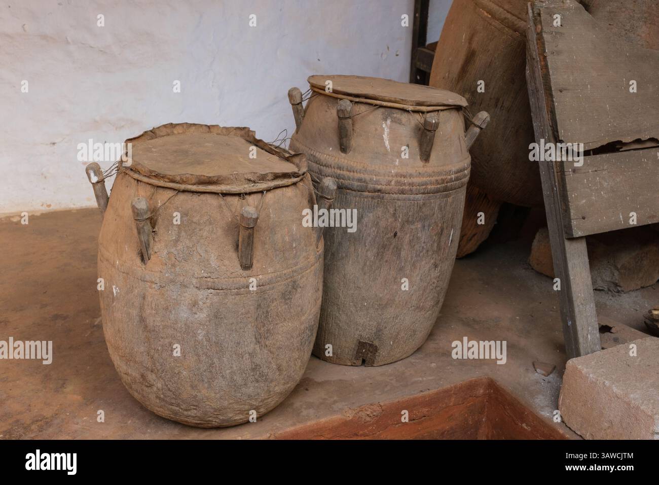 Ghana, Ejisu Besease. Yaw Tano, or Tano Yaw, Ashanti Shrine Drums Stock ...