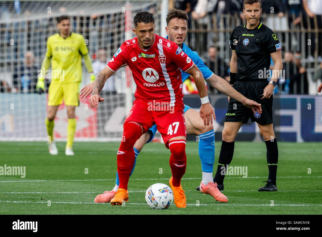 Monza, Italy. 19th Apr, 2025. Mota Carvalho Dany Monza during serie A Match Monza vs Napoli ...