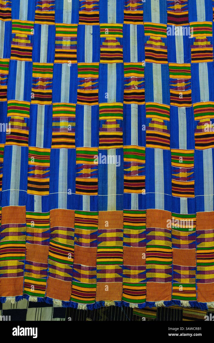 Ghana, Bonwire. Bonwire Kente Museum. Example of Old Kente Cloth Stock ...