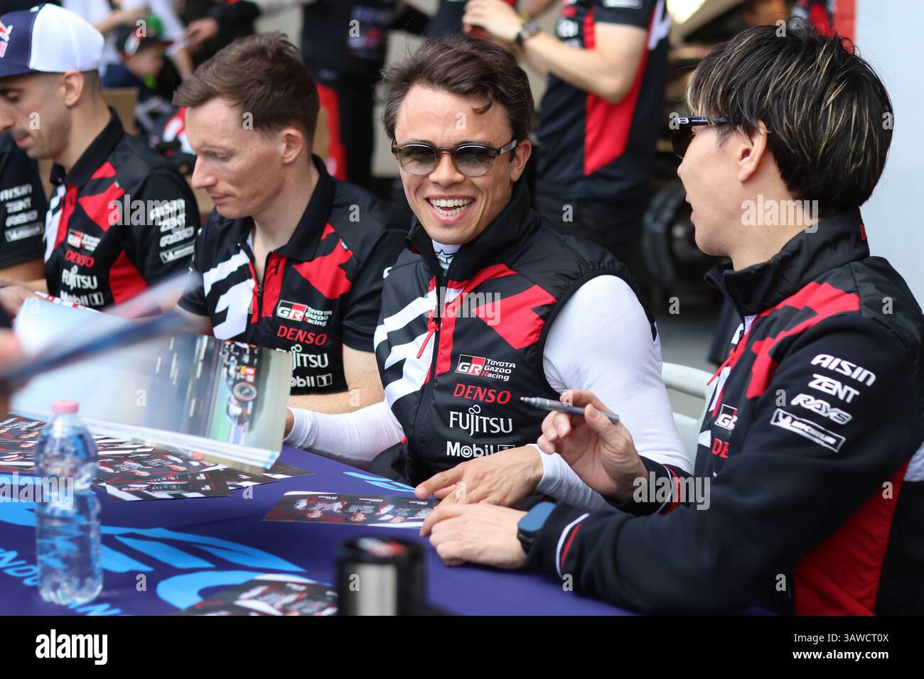 Imola, Italy. 19th Apr, 2025. The No. 7 driver trio from TOYOTA GAZOO ...
