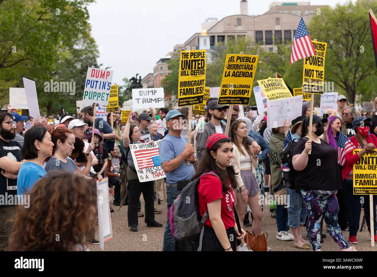 Washington DC, USA. 19th Apr. 2025, Hundreds of demonstrators gathered ...