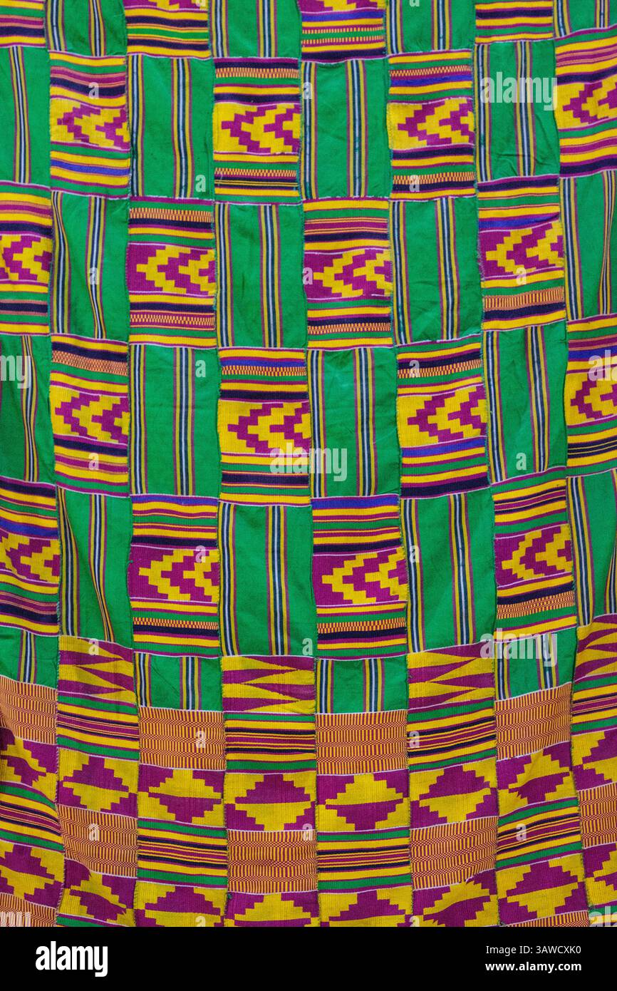 Ghana, Bonwire. Bonwire Kente Museum. Example of Old Kente Cloth Stock ...