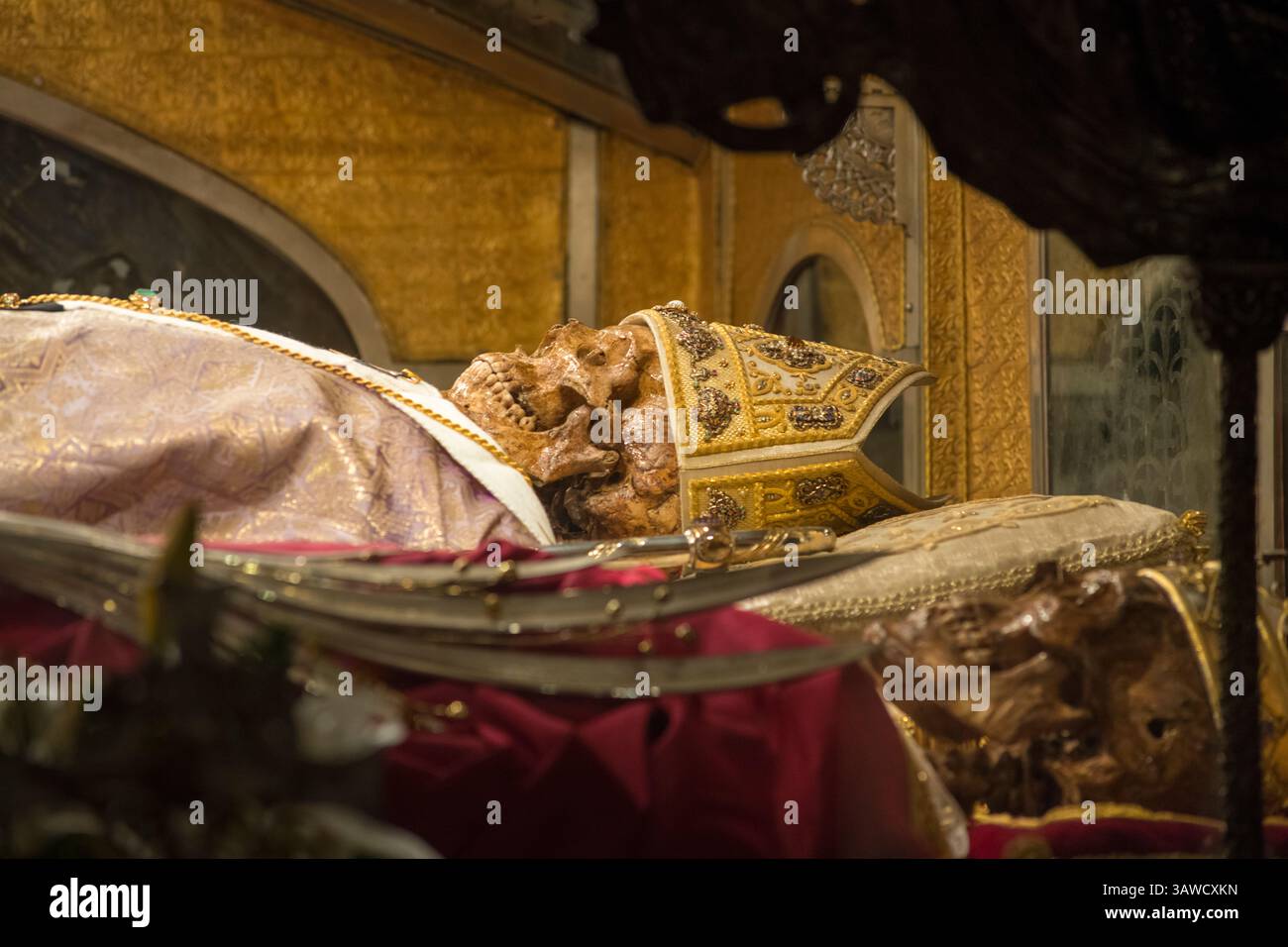 The crypt of the Basilica of Sant'Ambrogio contain the skeletal remains ...