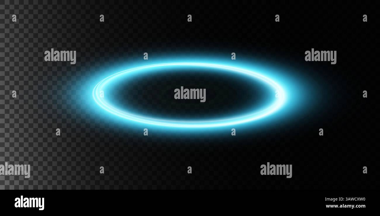 This is a Glowing Blue Circular Halo Effect set against a Dark ...