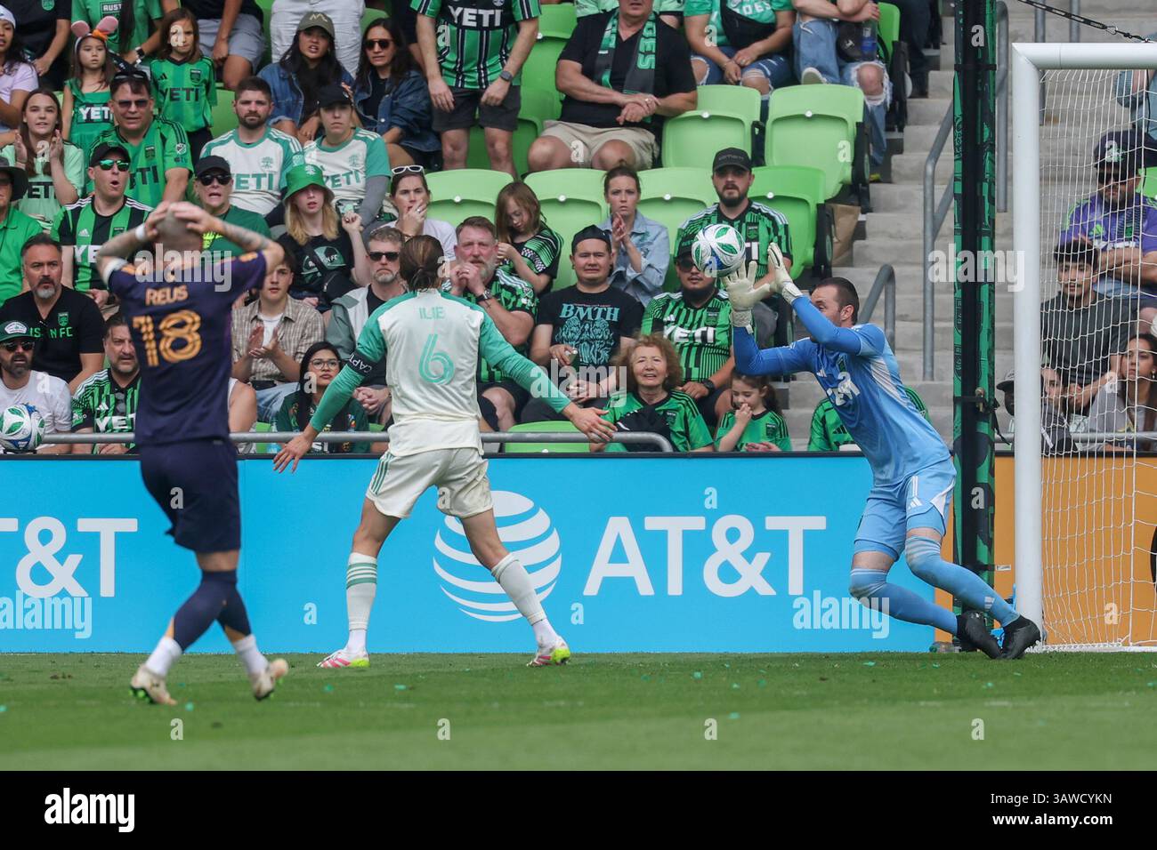 AUSTIN, TX - APRIL 19: Austin FC goalkeeper Brad Stuver (1) makes a ...