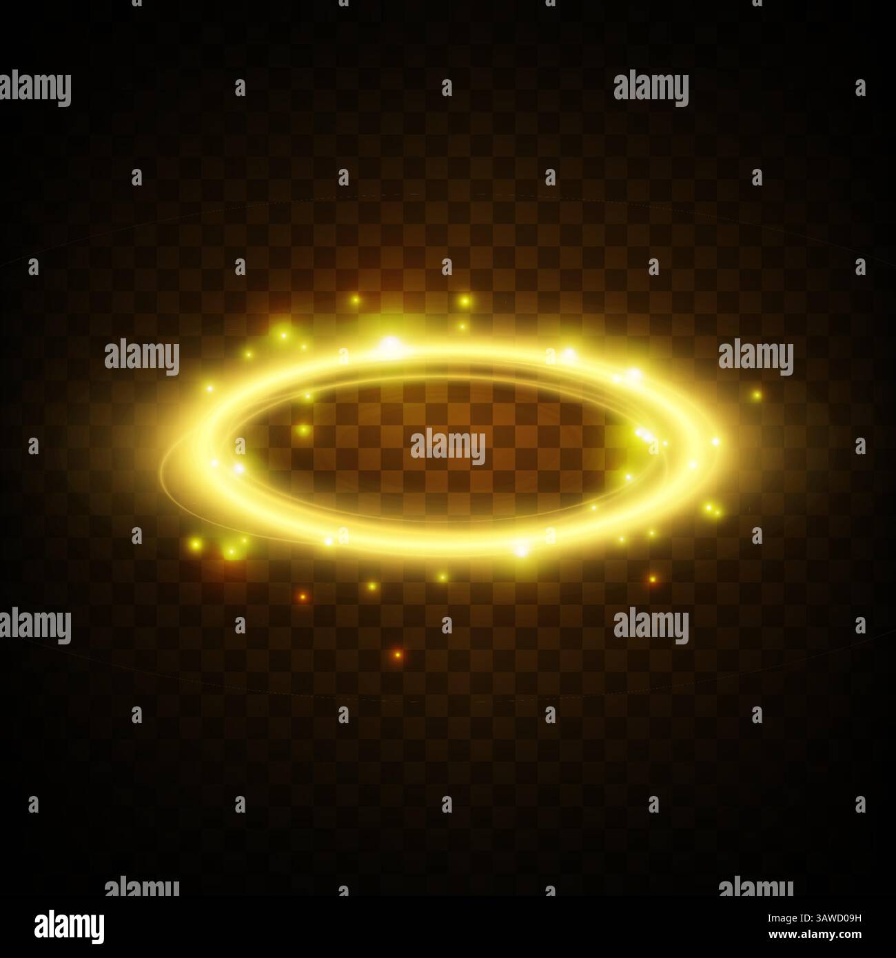 A Glowing Golden Energy Ring featuring a Sparkling Effect that ...