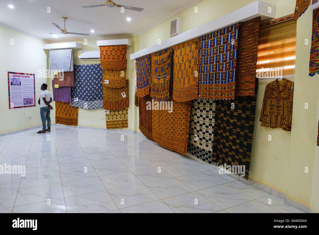 Ghana, Bonwire. Bonwire Kente Museum Interior, with Examples of Old ...