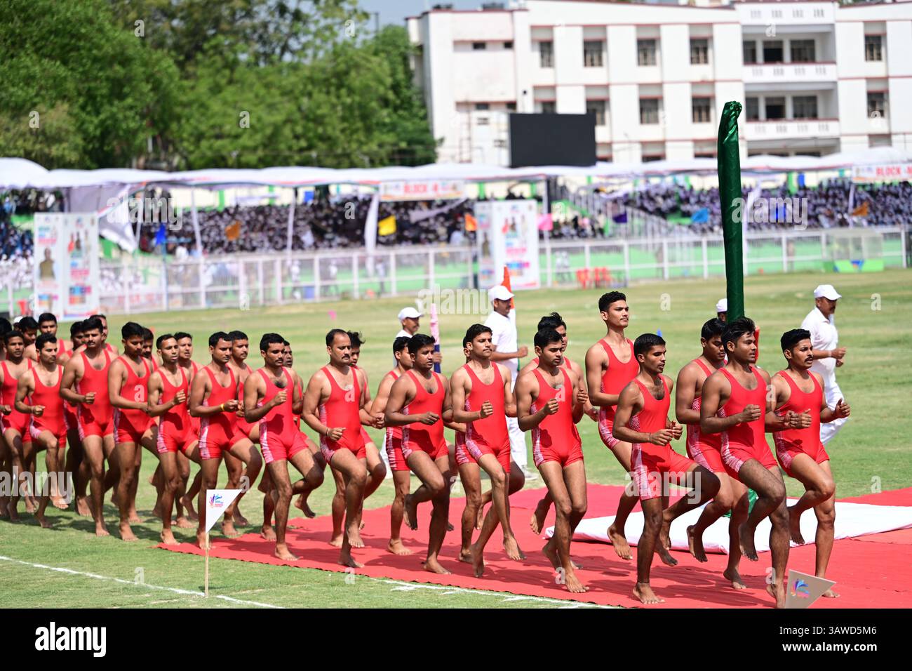 LUCKNOW, INDIA - APRIL 19: Malkhamb performance "Sansad Khel Mahakumbh ...