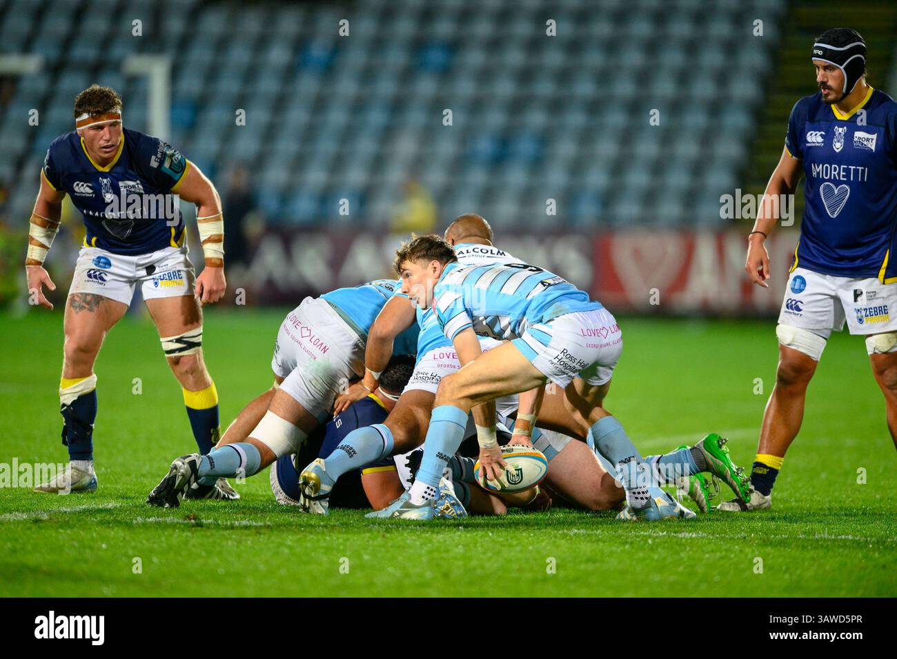 Parma, Italy. 19th Apr, 2025. Jamie Dobie ( Glasgow Warriors ) during ...