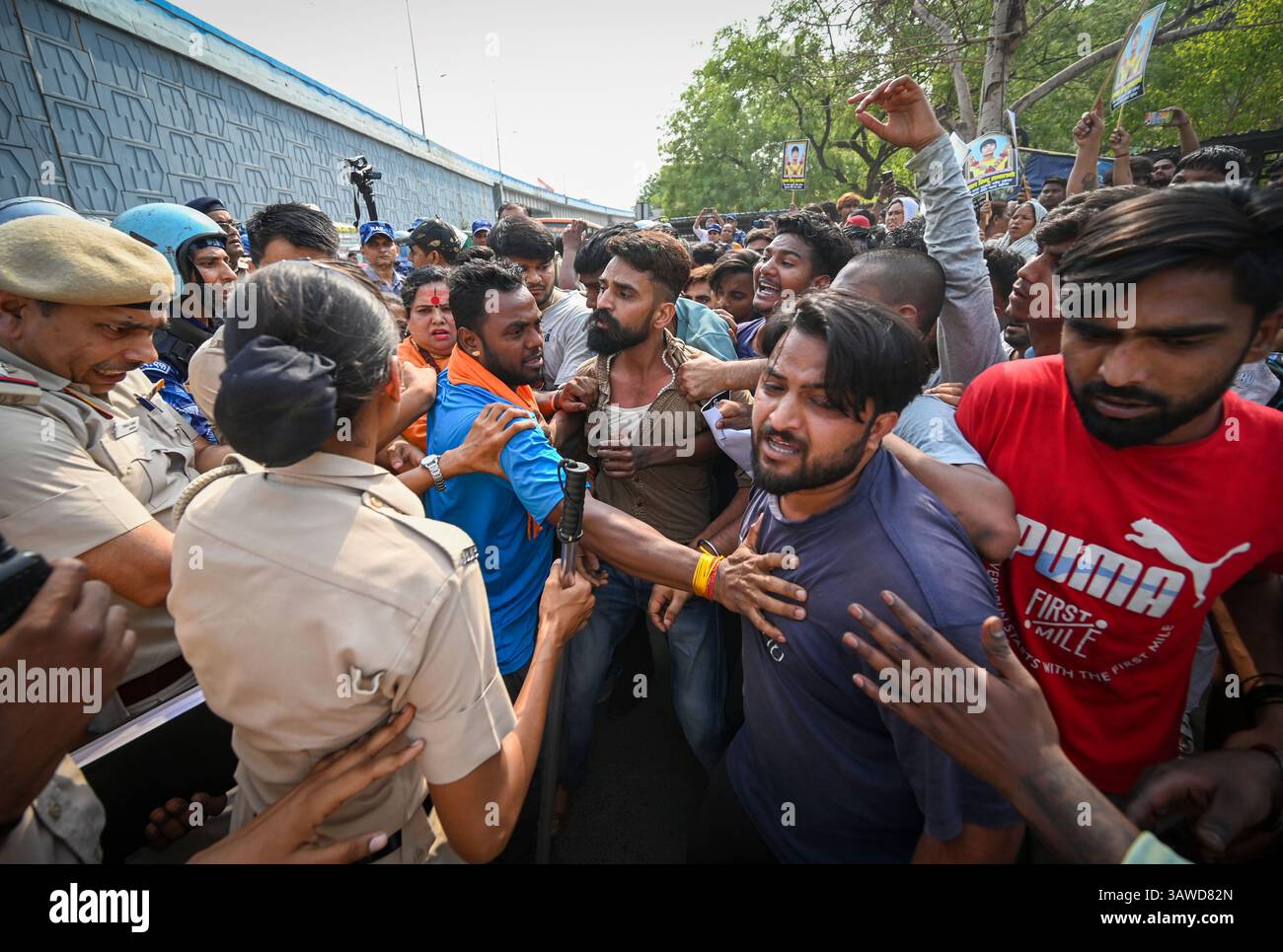 NEW DELHI, INDIA - APRIL 19: Local Residents of Seelampur area tries to ...
