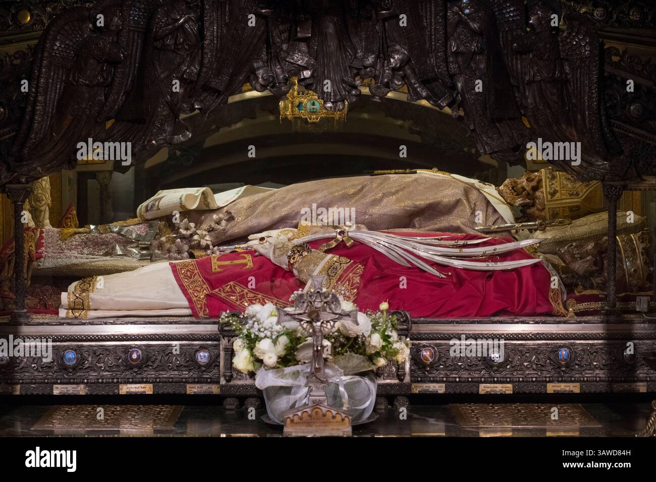 The crypt of the Basilica of Sant'Ambrogio contain the skeletal remains ...