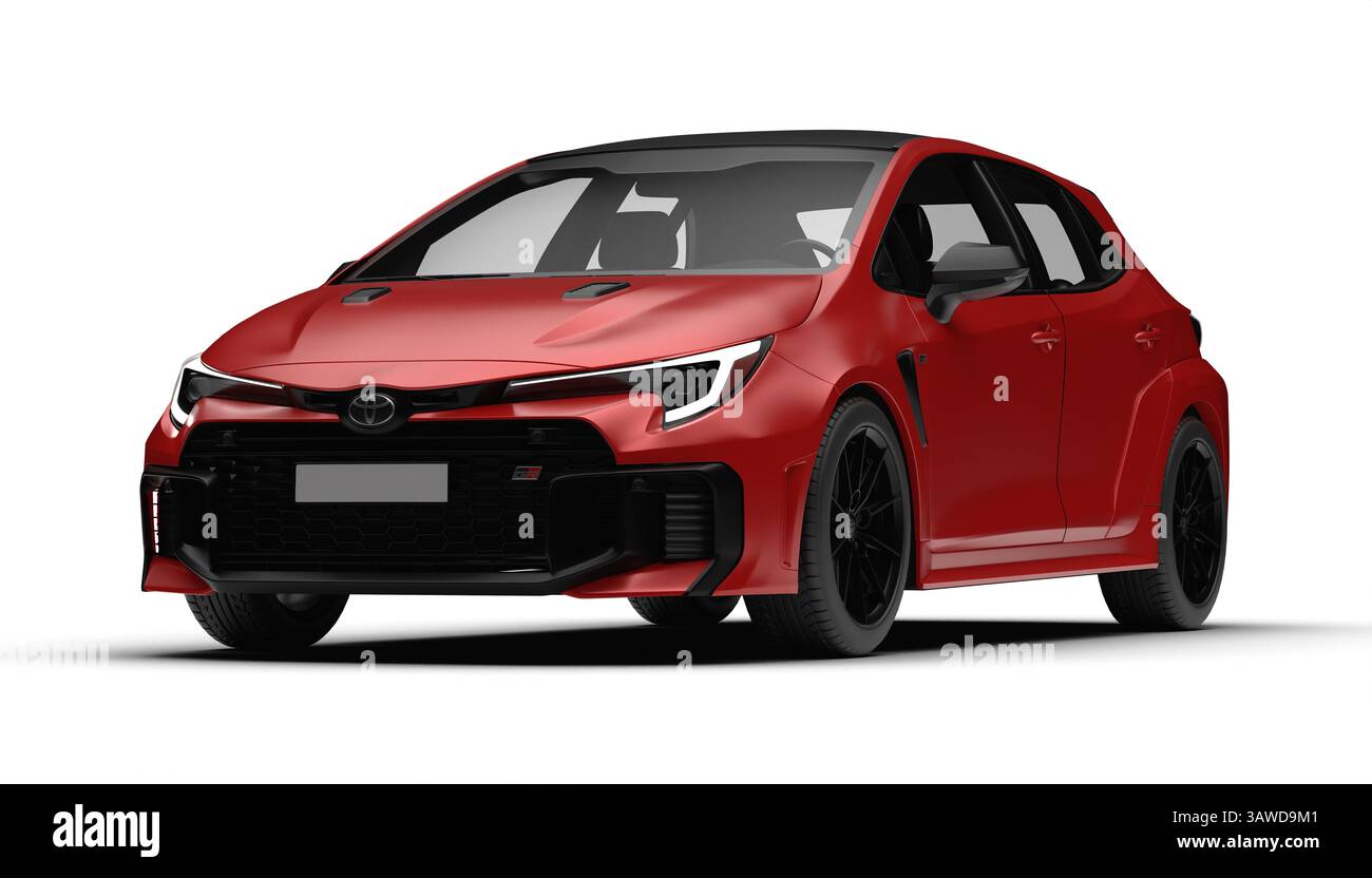 Izmir, Turkey - Apr 18 2025: Front left side view of red Toyota Corolla ...