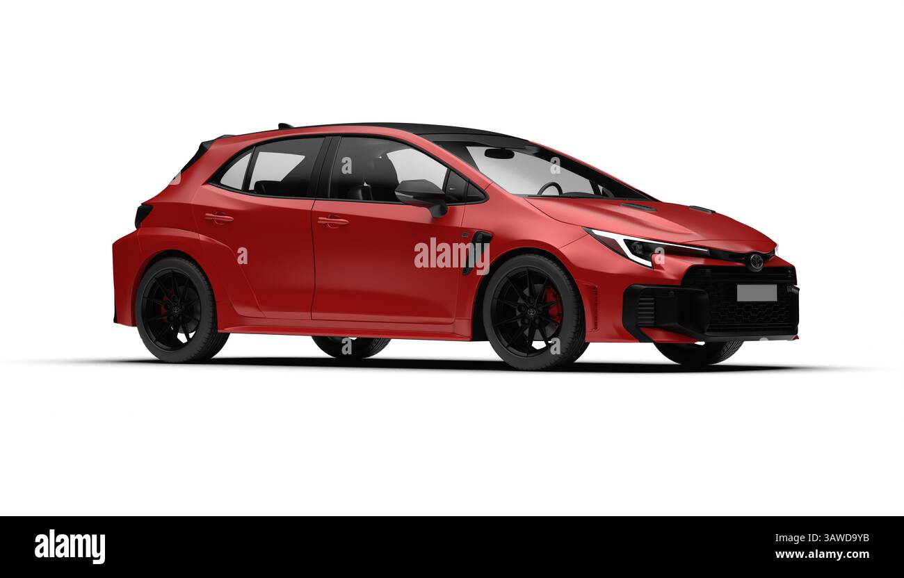 Izmir, Turkey - Apr 18 2025: Front right side view of red Toyota ...