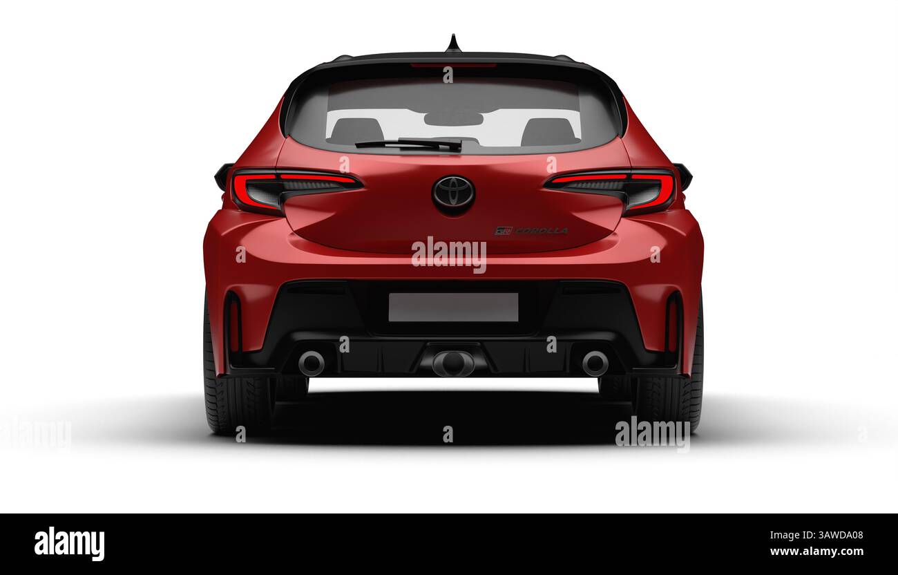 Izmir, Turkey - Apr 18 2025: Complete rear view of red Toyota Corolla ...