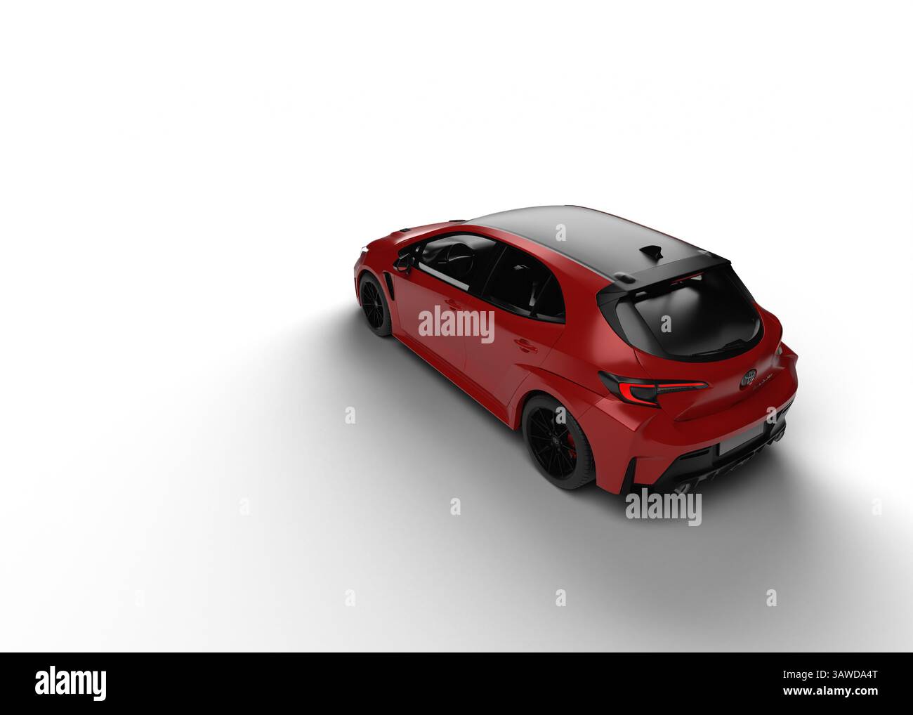 Izmir, Turkey - Apr 18 2025: Rear left side perspective of red Toyota ...